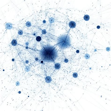 Blue Network Nodes And Connections Representing Complex Data Structure Stock Image Image Of