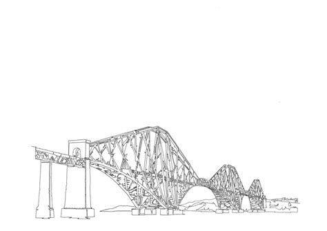 Forth Rail Bridge Edinburgh Original Hand Drawn Continuous Line Drawing Etsy UK