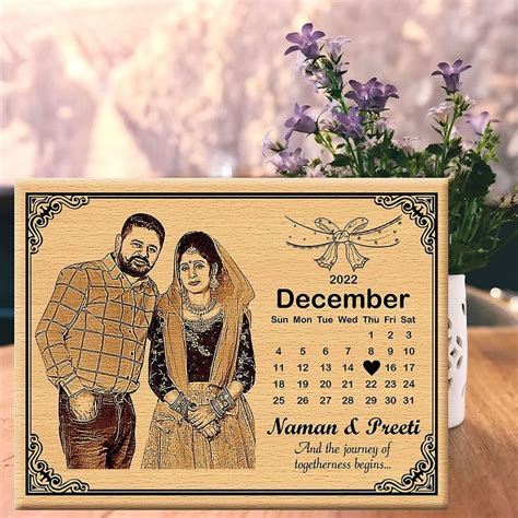 Personalized Wedding Anniversary Date Calendar Ts For Couple At