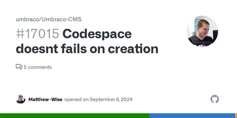 Codespace Doesnt Fails On Creation · Issue 17015 · Umbracoumbraco Cms · Github