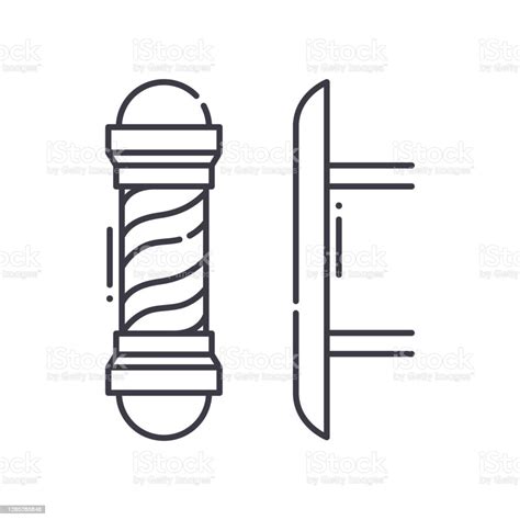 이발사 극 개념 아이콘 선형 절연 일러스트레이션 얇은 선 벡터 웹 디자인 기호 흰색 배경에 편집 가능한 스트로크와 개요 개념