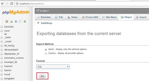 Cara Ekspor Database Mysql Phpmyadmin Eka Blogs