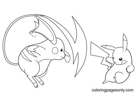 5 Surprised Raichu Pikachu Coloring Page Pokemon Colo