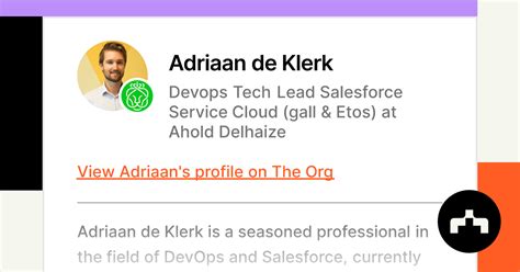 Adriaan De Klerk Devops Tech Lead Salesforce Service Cloud Gall And Etos At Ahold Delhaize