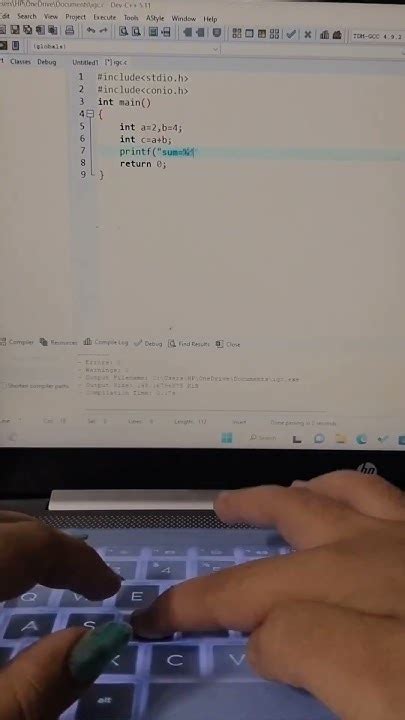C Program Sum Of Two Numbers C Language Tutorial For Beginners Coding Programming Youtube
