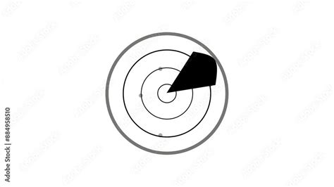 Black Color Radar Technology Animation Icon Navigation Circle Radar Map Animated On White