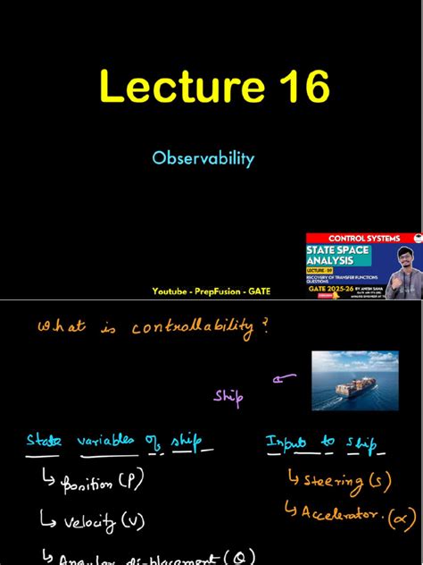State Space Analysis Observability Pdf Pdf