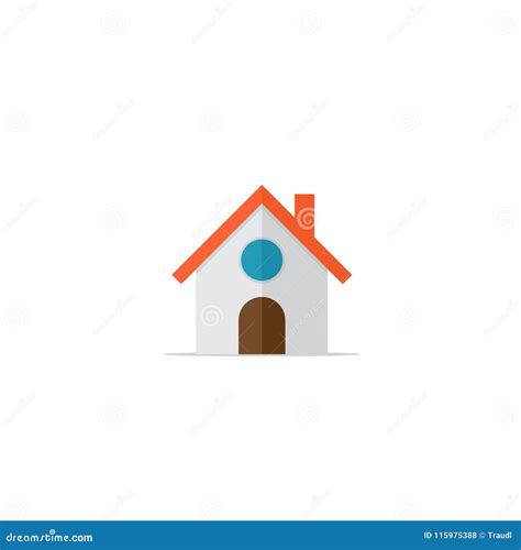 Flat Design Of The House Home Button Icon Stock Vector Illustration Of Flat Business 115975388