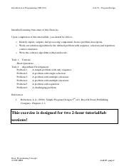 Lab01 Program Design Question Introduction To Programming ITE3101 Lab