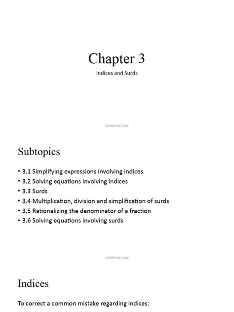 C3 Indices And Surds Pdf Multiplication Square Root