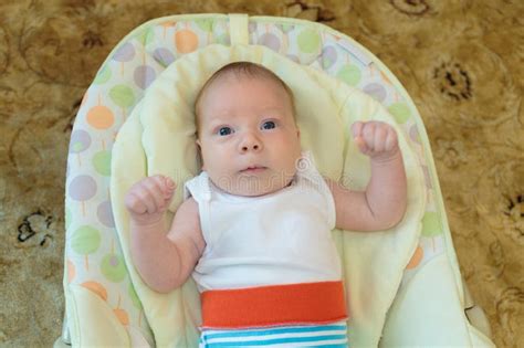 Newborn Naked Baby Boy With Compressed Chicks Stock Image Image Of Naked Happiness