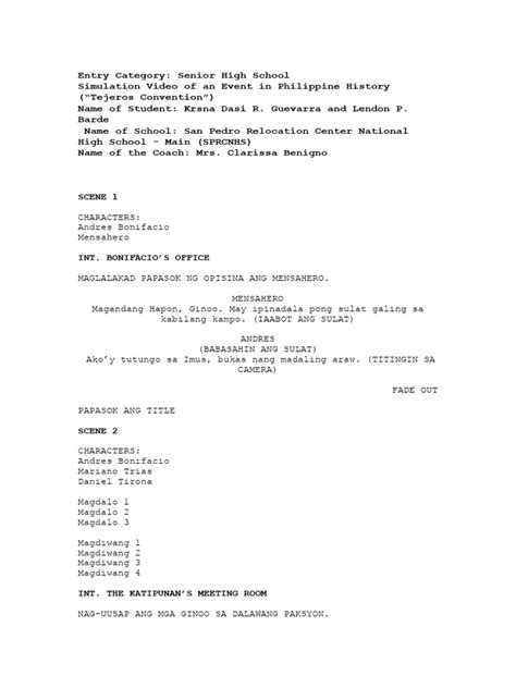 Tejeros Convention Script Pdf