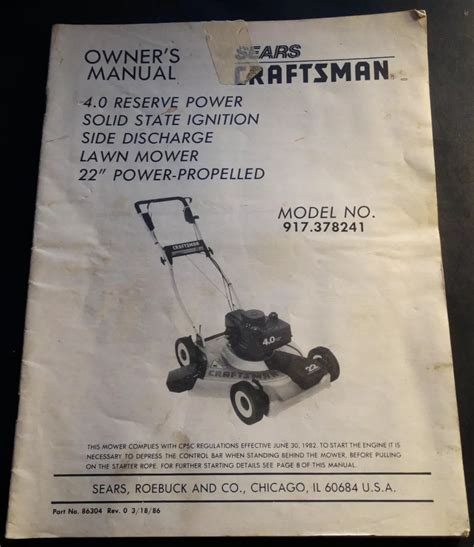 Sears Craftsman Self Propelled Lawn Mower Hot Sale