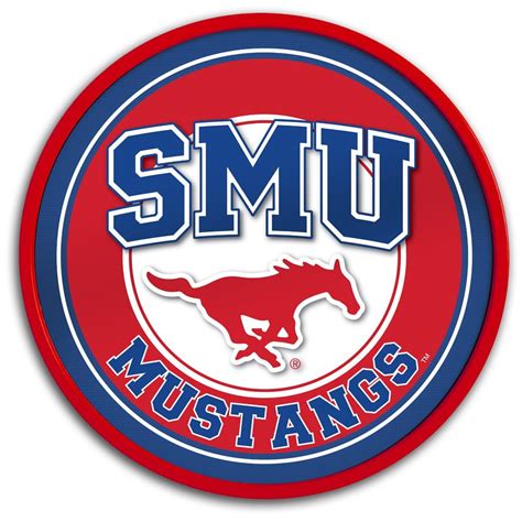 Smu Southern Methodist Mustangs 17 Team Disc Wall Sign Primary Logo