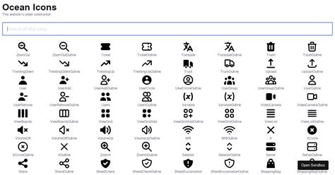 Ocean Icons Codesandbox