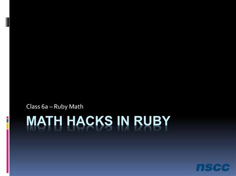 Class 6a Ruby Math Ppt