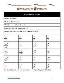 Unit 6 Exponential Functions Emerging Law Of Exponents Google Doc Easy Edit