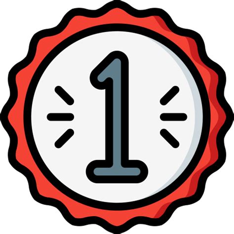 Number 1 Basic Miscellany Lineal Color Icon