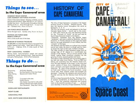 Florida Memory • Brochure City Of Cape Canaveral Florida 1960s