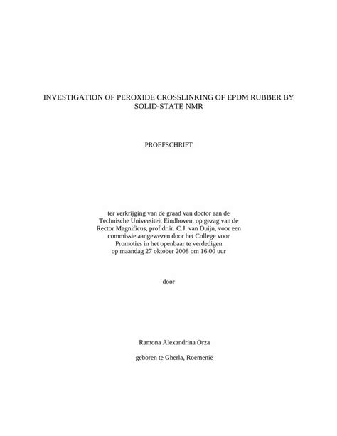 Pdf Investigation Of Peroxide Crosslinking Of Epdm Rubber By Solid