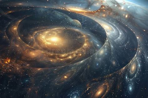 Abstract Formations Resembling Planetary Orbits And Cosmic Trajectories Against A Backdrop Of