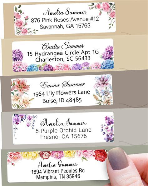 Personalized Return Address Labels Floral High Gloss