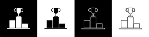 흑백 배경에 고립 된 스포츠 우승자 포디엄 아이콘 위에 하키를 설정합니다 벡터 일러스트레이션 메달 수상대에 대한 스톡 벡터 아트 및 기타 이미지 Istock