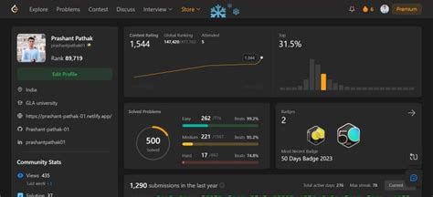 successfully solved 500 leetcode questions prashant pathak posted on the topic linkedin