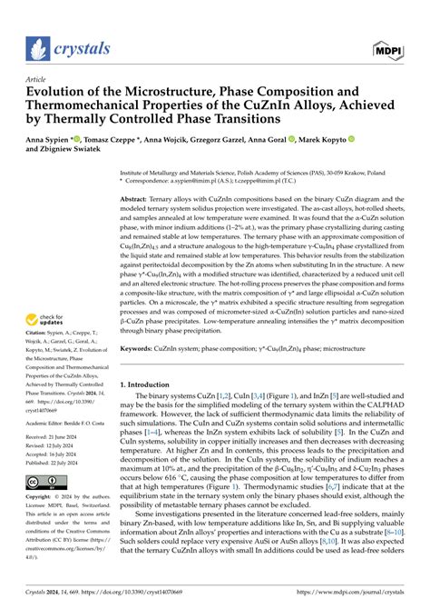 Pdf Evolution Of The Microstructure Phase Composition And