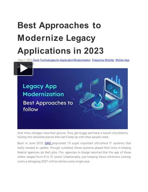 Ppt Best Approaches To Modernize Legacy Applications In 2023 Powerpoint Presentation Free To