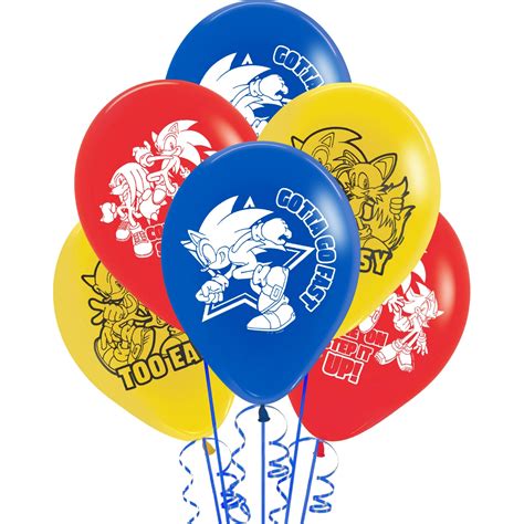 Sonic The Hedgehog Balloons Pack Of 6 Au