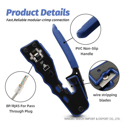 Rj45 Pass Through Crimping Tool Ethernet Crimper Pass Thru Network