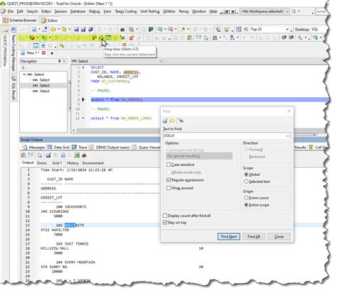 How To Pause F5 Script Run To View Results Toad For Oracle And Devops