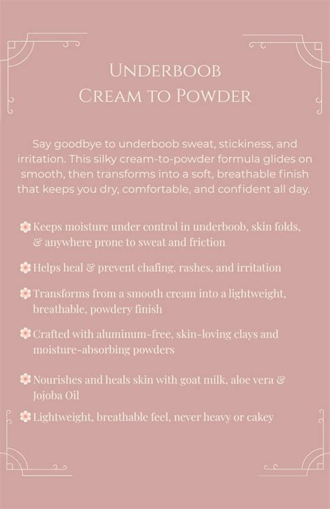 Underboob Sweat Absorbing Cream To Powder Lazy Daisy Skincare