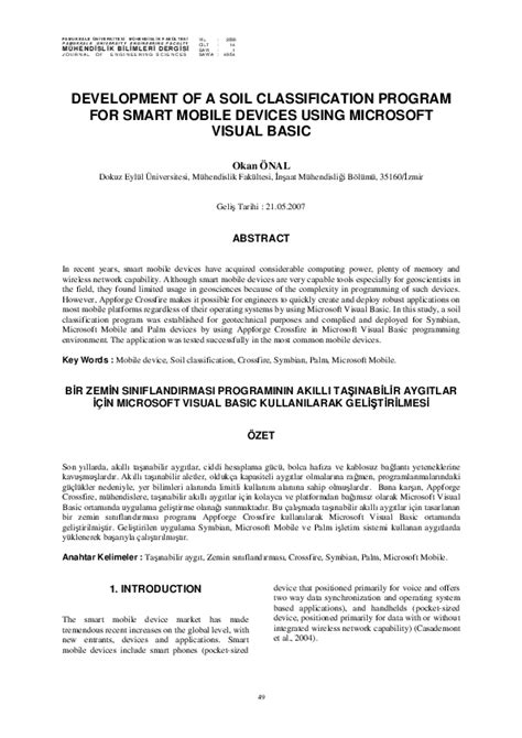 Pdf Bi̇r Zemi̇n Siniflandirmasi Programinin Akilli Taşinabi̇li̇r Aygitlar İçi̇n Microsoft