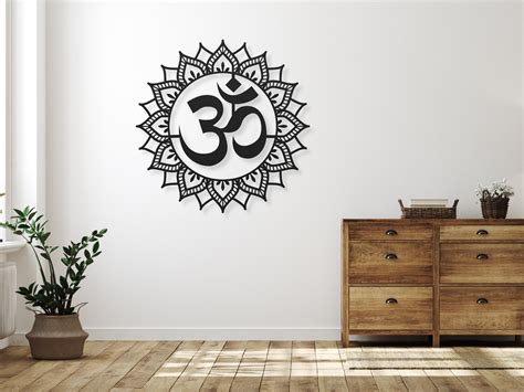 Om Sign Om Wall Art Om Wall Decor Metal Om Decor Yoga Ts Om