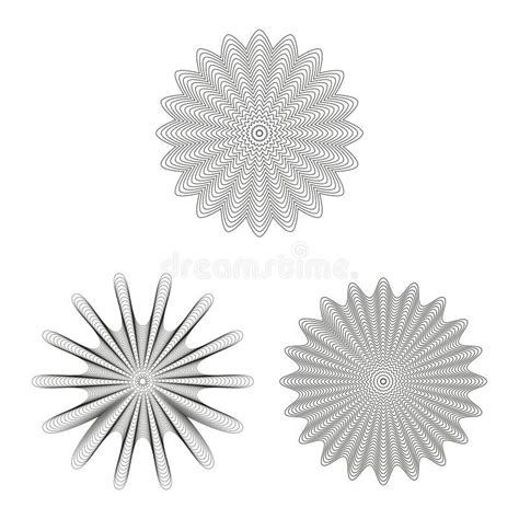 Geometric Flower Pattern Optical Abstract Shape Symmetric Radial Design Decorative Contour