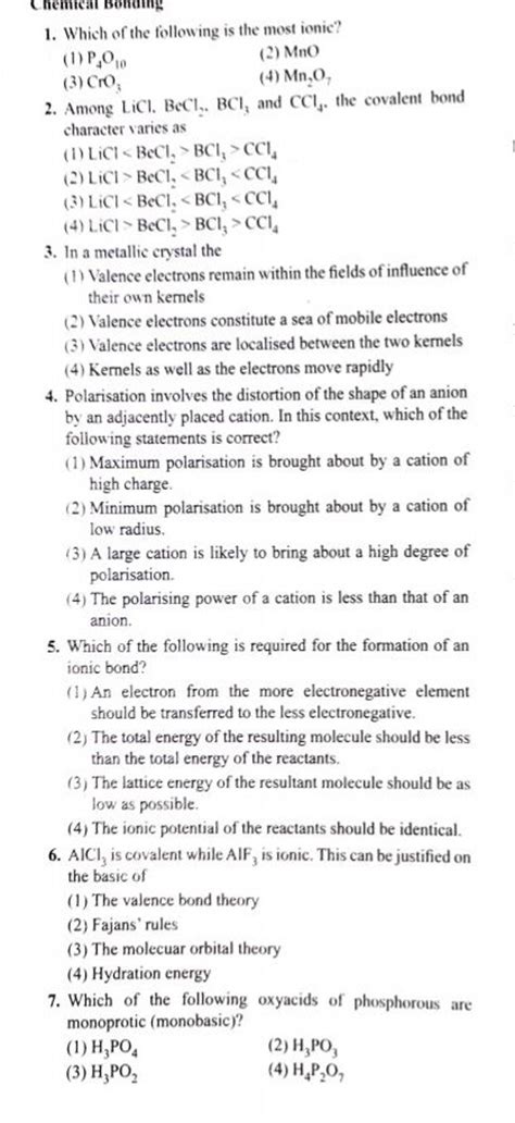 Among Liclbecl2 Bcl3 And Ccl4 The Covalent Bond Character Varies As