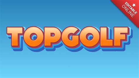 Topgolf Orange Blue Video Game 3d Text Effect Generator