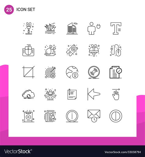 User Interface Pack 25 Basic Lines Type Royalty Free Vector
