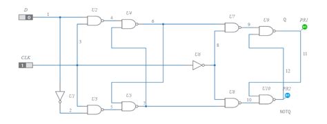 master slave d latch edge triggered d flip flop multisim live