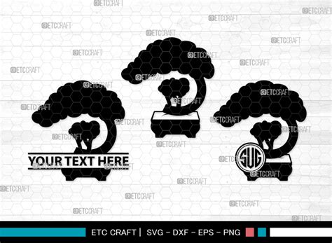 Bonsai Tree Monogram Tree SVG Graphic By Pixel Elites Creative Fabrica