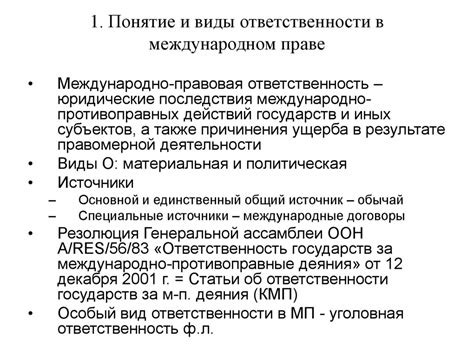 Ответственность в международном праве презентация онлайн
