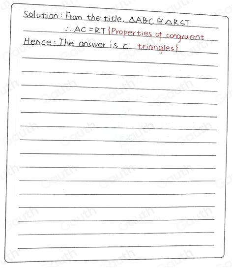 Solved Question 9 1 Point If Delta ABC Delta RST Then Which Of