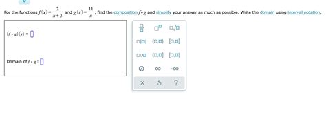 Solved For The Functions Fx Fogx Domain Of Fog