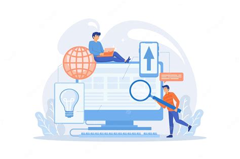 Premium Vector Tiny People Developers At Computer Working On Core System Core System