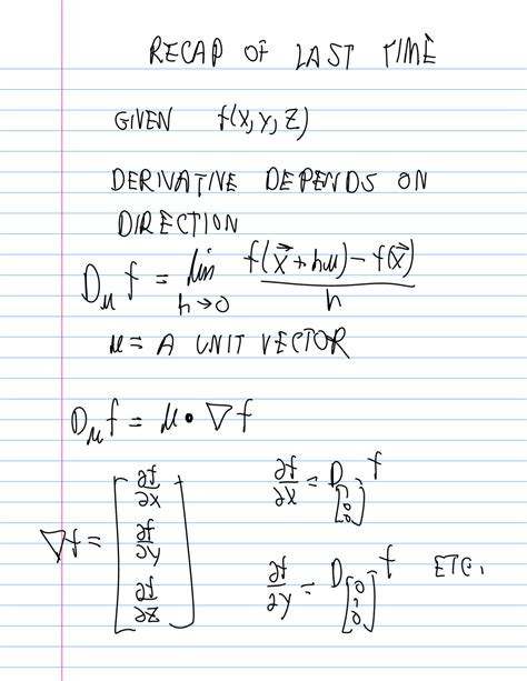 Derivative Depends On Direction Complex And Vector Analysis Math 291 Docsity