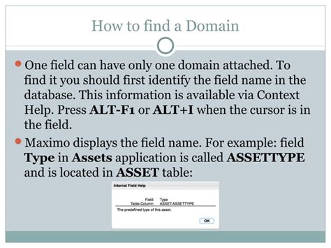Domains In Ibm Maximo Asset Management Ppt