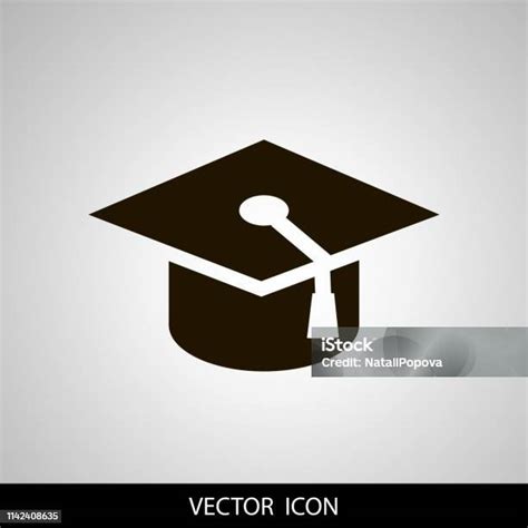 졸업 모자 아이콘 벡터 일러스트 레이 션입니다 평면 디자인 스타일 검은색에 대한 스톡 벡터 아트 및 기타 이미지 검은색 공부 교육 Istock