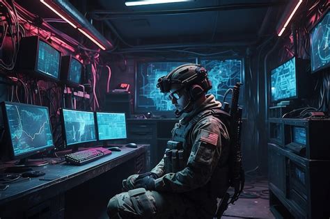 Premium Photo Cyber War Special Forces Fully Armed Soldier Uncovers